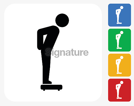 Stick Figure on the Scale Icon Flat Graphic Design 이미지 (494217404) - 게티 ...