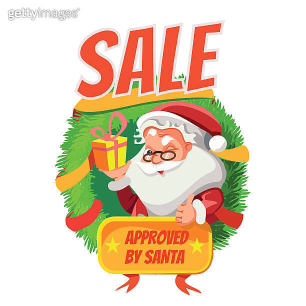 Winter sale banner with cartoon santa (495980512) 일러스트, 무료 일러스트 - 게티이미지뱅크