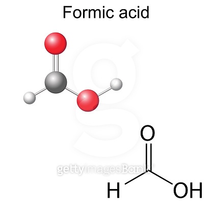 Structural chemical formula and model of formic acid (483244230) 일러스트 ...