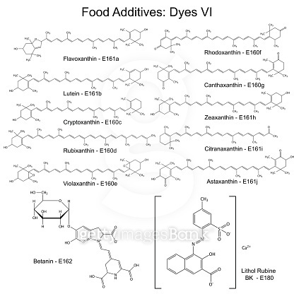 Food dyes - structural chemical formulas of food additives 이미지 ...