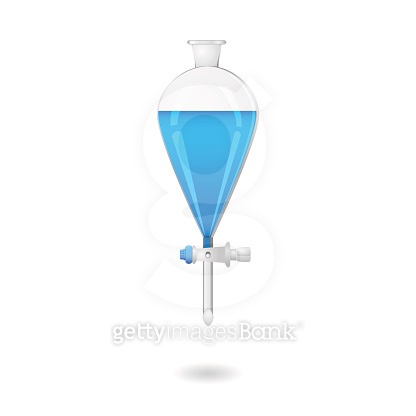 Separating funnel - illustration of lab equipment 이미지 (474716556) - 게티이미지뱅크