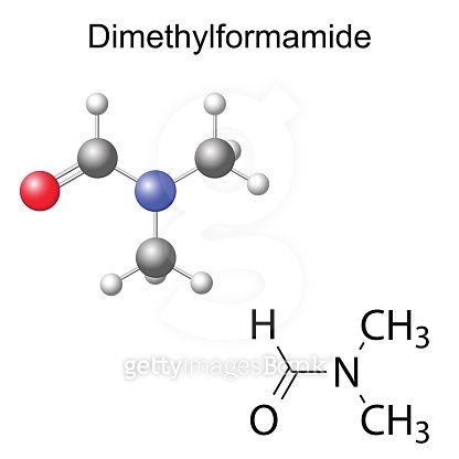 Chemical formula and model of dimethylformamide (485150420) 일러스트, 무료 ...