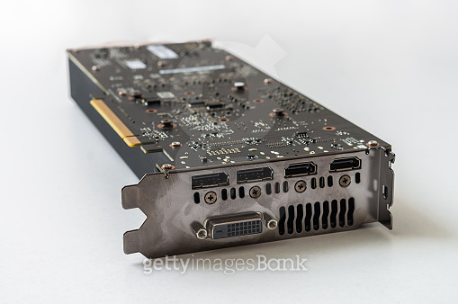 Connectors and ports of modern PCI computer videocard. 이미지 (623868544 ...