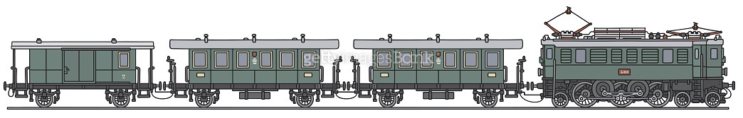 Old green electric train 이미지 (537887564) - 게티이미지뱅크