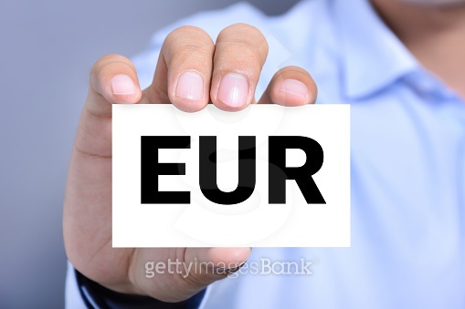 EUR (EURO currency code) on the card 이미지 (530562980) - 게티이미지뱅크