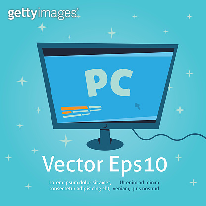 computer monitor cartoon vector and illustration, pc desctop (590248382 ...