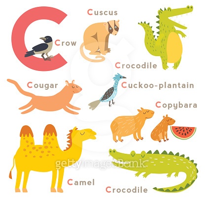 C letter animals set. English alphabet. Vector illustration (503389496 ...