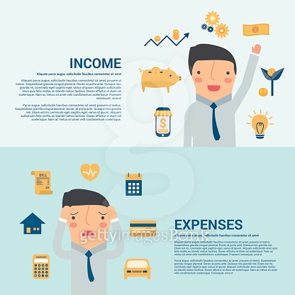 Infographics Income and expenses monthly, vector illustration 이미지 ...