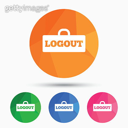 Logout sign icon. Log out symbol. Lock. (598802900) - 게티이미지뱅크
