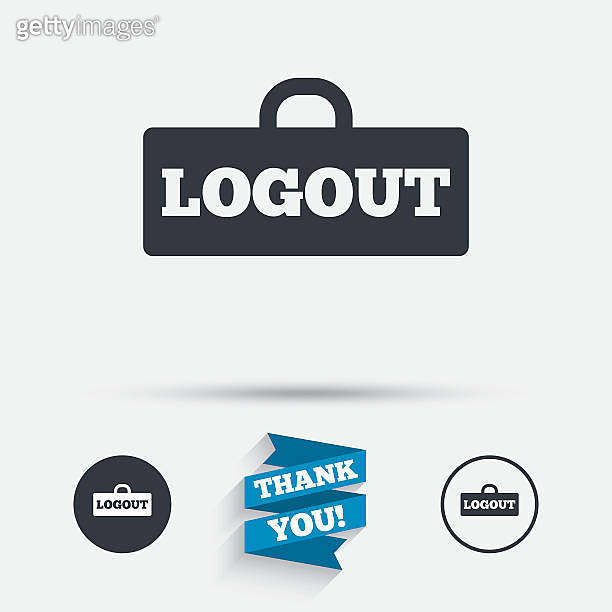 Logout sign icon. Log out symbol. Lock. (580121004) - 게티이미지뱅크