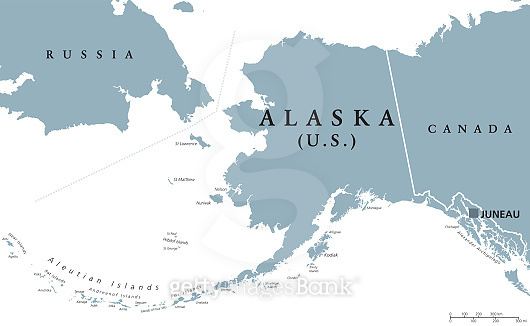 Alaska political map 이미지 (621980150) - 게티이미지뱅크