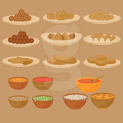 Vedic Indian cuisine, set of vegetarian healthy food 이미지 (516549902 ...