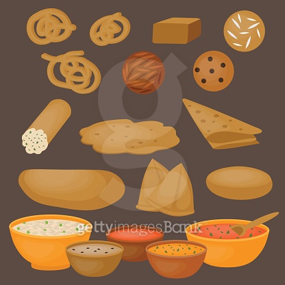 Vedic Indian cuisine, set of vegetarian healthy food 이미지 (510487244 ...