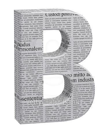 3D Rendering Newspaper B Font 3D Illustration 이미지 (630022710) - 게티이미지뱅크