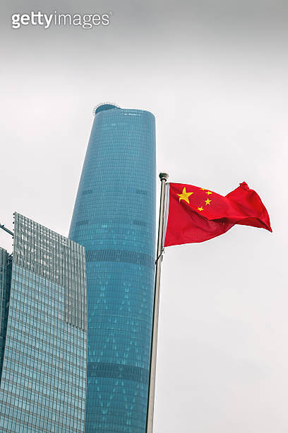 IFC Skyscraper in Canton ,China flag,Guangzhou,China 이미지 (510625356 ...