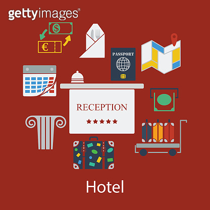 Hotel flat design (520845246) - 게티이미지뱅크