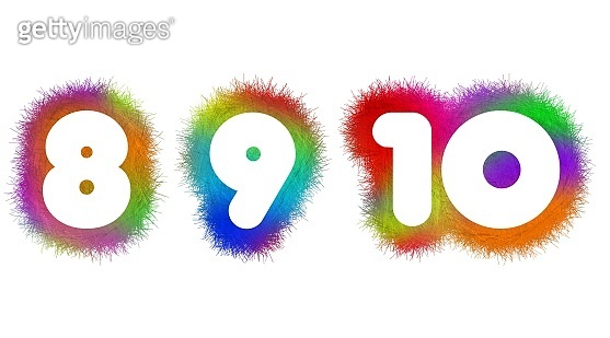 Numbers Eight, nine, and ten 이미지 (610254820) - 게티이미지뱅크