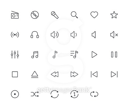 Music outline vector icons 이미지 (515367628) - 게티이미지뱅크