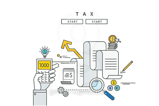 simple line flat design of tax, modern vector illustration 이미지 ...