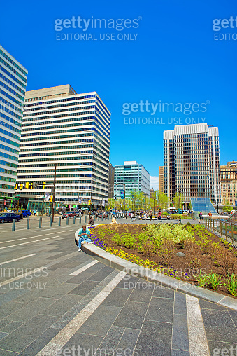 Penn Square and Penn Center with skyscrapers in Philadelphia (611896518 ...