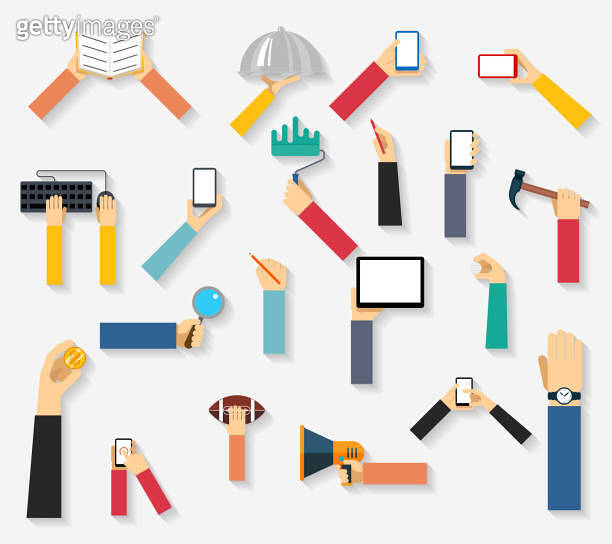 Hands holding objects vector 이미지 (505918664) - 게티이미지뱅크