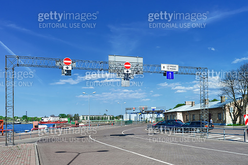Road signs near Ferry terminal in Ventspils 이미지 (621461516) - 게티이미지뱅크
