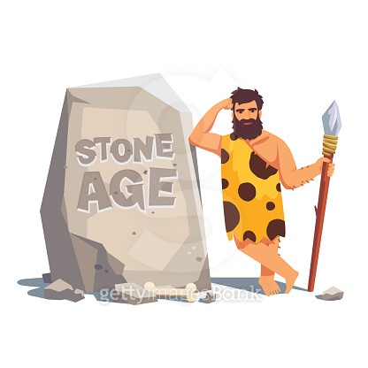 Big tablet rock with leaning caveman (512908124) 일러스트, 무료 일러스트 - 게티이미지뱅크