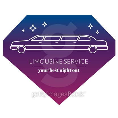 Limousine night service graphic icon sign in chrystal shape. 이미지 ...