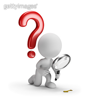 3d man with magnifying glass (616890196) - 게티이미지뱅크