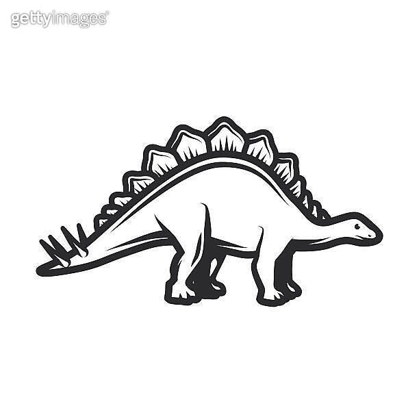 Vector dino concept. Stegosaurus insignia design. Jurassic dinosaur ...