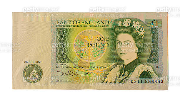 British One Pound Note (520983008) - 게티이미지뱅크