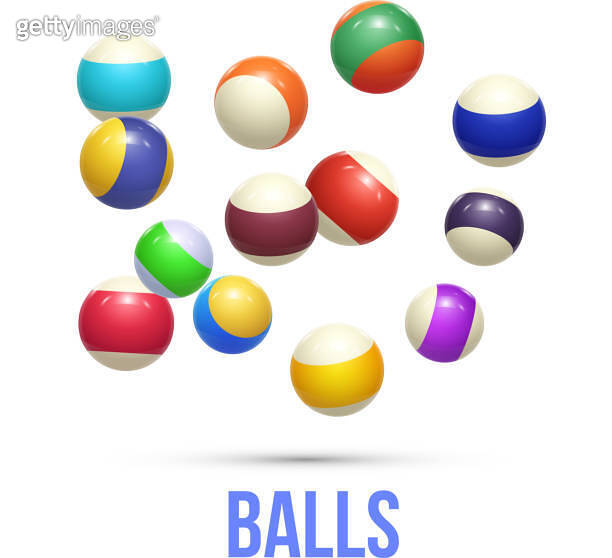 Colorful Striped balls. 3d Spheres. Balls isolated on white background ...