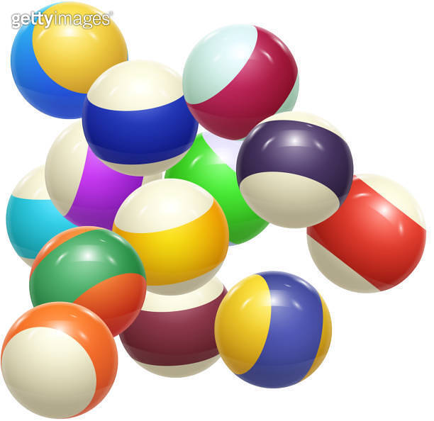 Colorful Striped balls. 3d Spheres. Balls isolated on white background ...