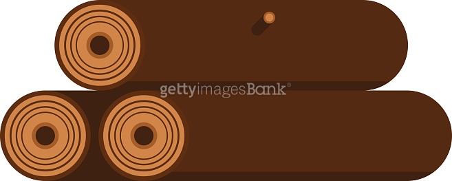 Stack of nine wooden logs firewood lumber tree cut flat 이미지 (524021060 ...