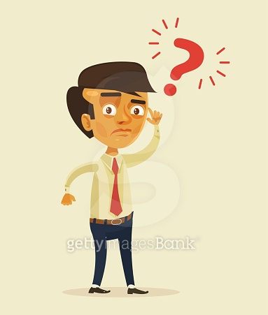 Thinking man character. Vector flat cartoon illustration (579419388 ...
