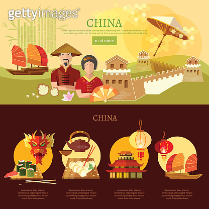 China infographics, chinese traditions and culture (619508726) - 게티이미지뱅크