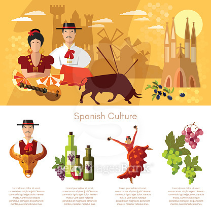 Spain infographics traditions and culture 이미지 (593299994) - 게티이미지뱅크