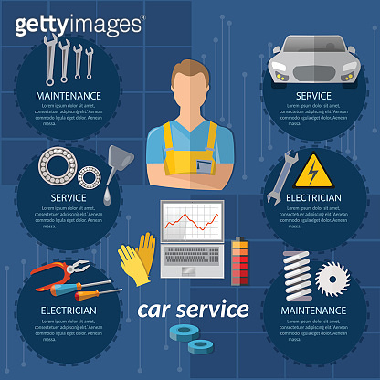 Car service infographics mechanic car diagnostics (615112722) 일러스트, 무료 ...
