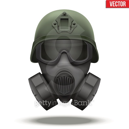 Military tactical helmet with gas mask 이미지 (537833140) - 게티이미지뱅크