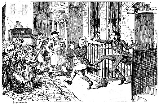 Man being kicked out of a building 이미지 (504188376) - 게티이미지뱅크