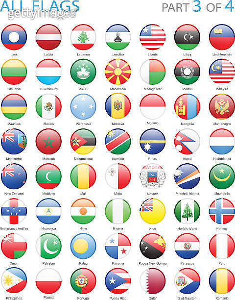All World Round Flag Icons - Illustration 이미지 (531988512) - 게티이미지뱅크