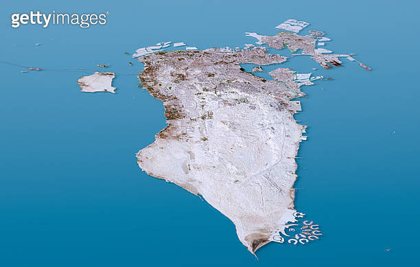 Bahrain Topographic Map 3D Landscape View Natural Color 이미지 (539811264 ...