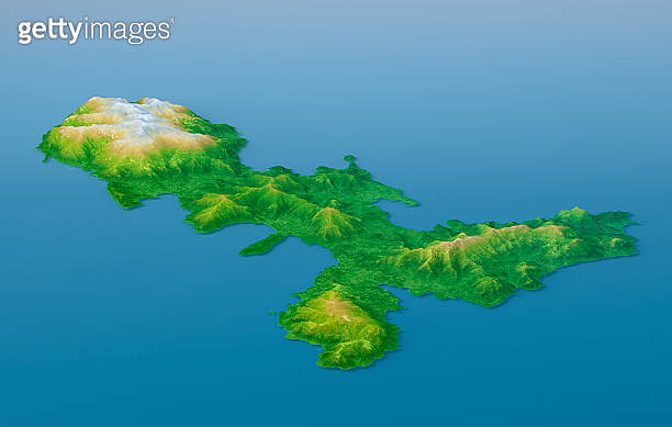Elba Topographic Map 3D Landscape View Relief Color (545103910) 일러스트 ...