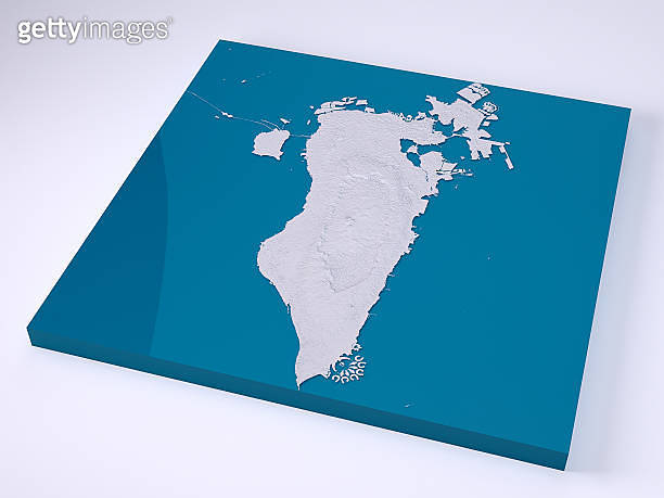 Bahrain 3D Model Topographic Map White (538675890) - 게티이미지뱅크