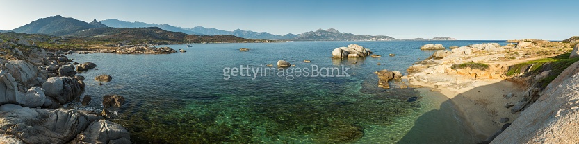 Pnoramic view of Calvi bay from Punta Spanu in Corsica 이미지 (543198334 ...