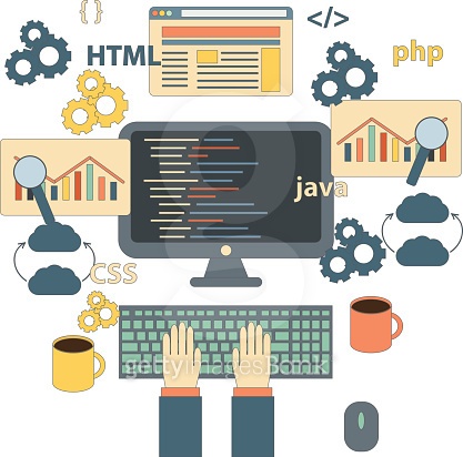 Vector Illustration with programming flat coding concept 이미지 (531966042 ...