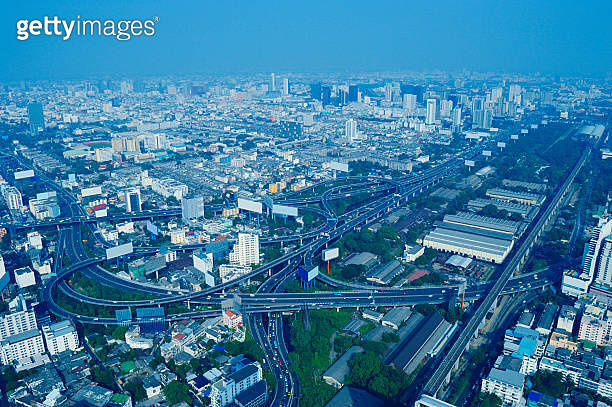 Cityscape expressway and highway, blue tone, Bangkok Thailand 이미지 ...