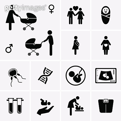 Pregnancy Icons. Obstetrics, Gynecology, Birth, Medicine symbol. 이미지 ...
