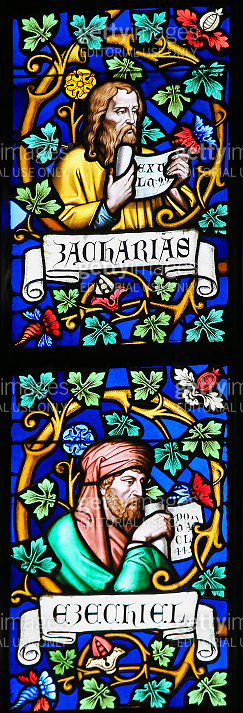Stained Glass - Prophets Zechariah and Ezekiel 이미지 (610955506) - 게티이미지뱅크