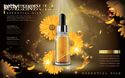 calendula essential oil ad 이미지 (621934550) - 게티이미지뱅크